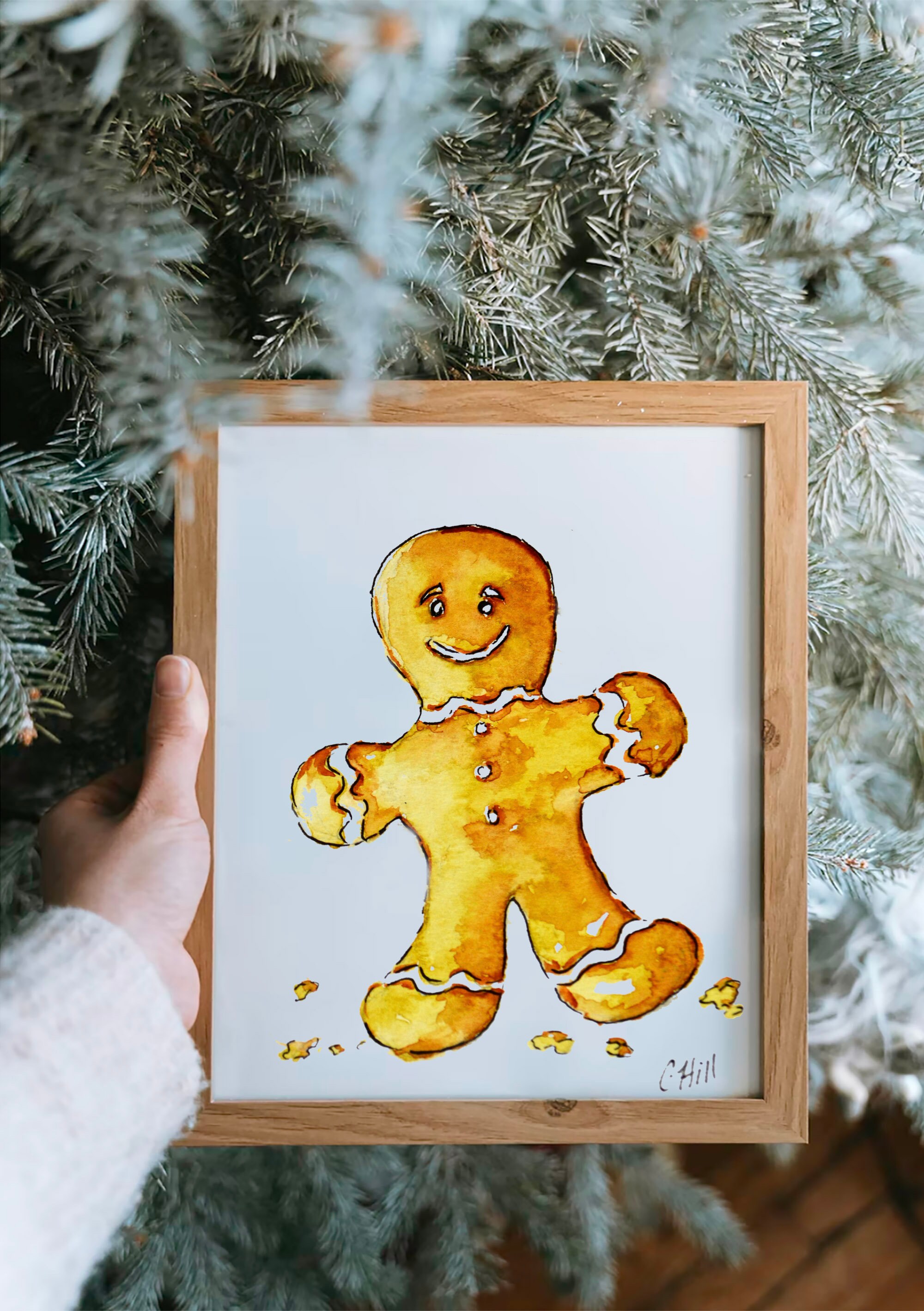 Watercolor Gingerbread Man Digital Download Artwork - Etsy