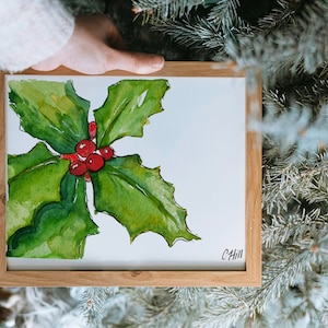 Watercolor Holly Digital Download Artwork - Etsy