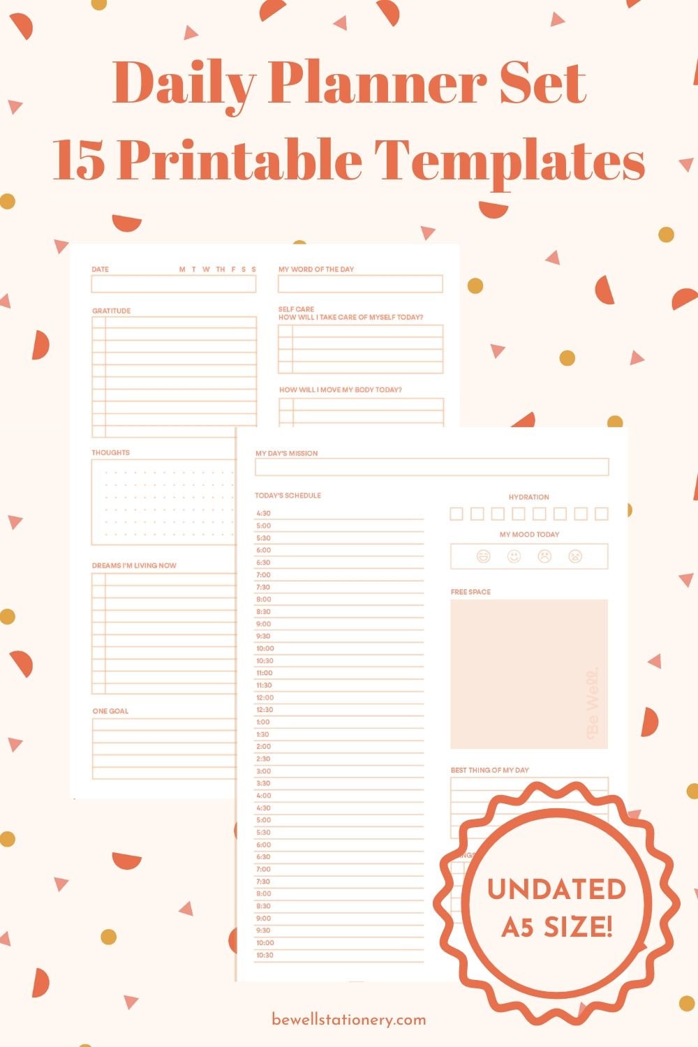 Daily Planner PDF Digital Download Set - Etsy