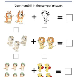 Bluey Academic Workbook-bluey Math-bluey Reading-bluey Worksheets for ...