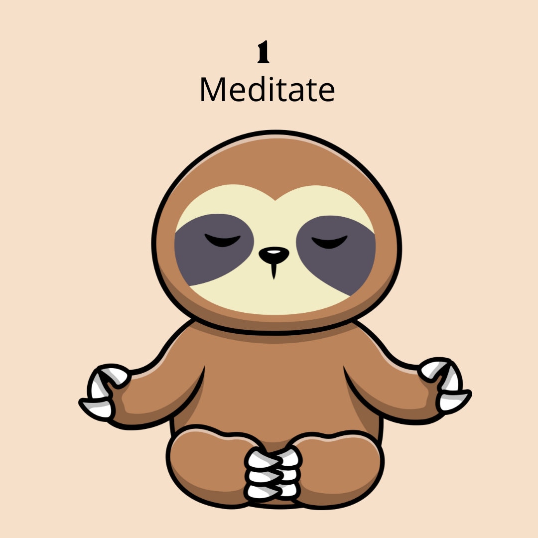 Stress Relief Tips| Sloth Calming Corner Poster| Sloth Meditate Posters ...