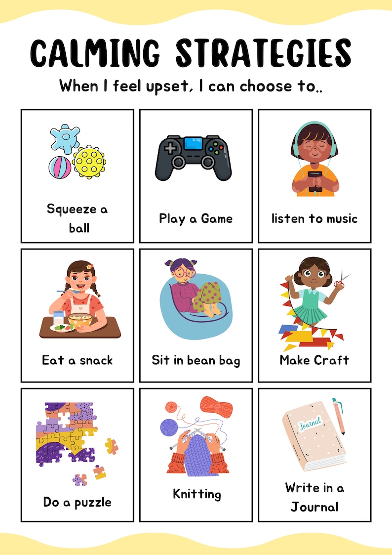 Calming Strategies Poster| Calm Down Corner| Emotions Chart for Kids ...