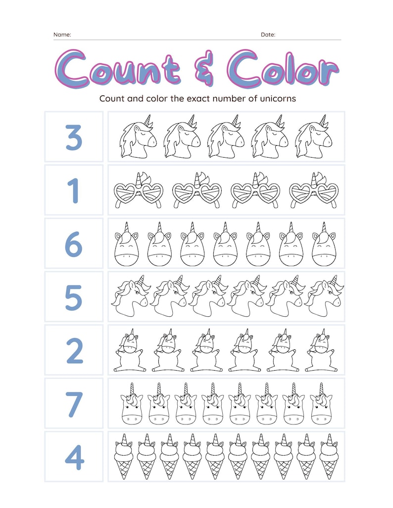 Unicorn Activity Coloring Book (unicorn Math, Unicorn Writing, Unicorn ...