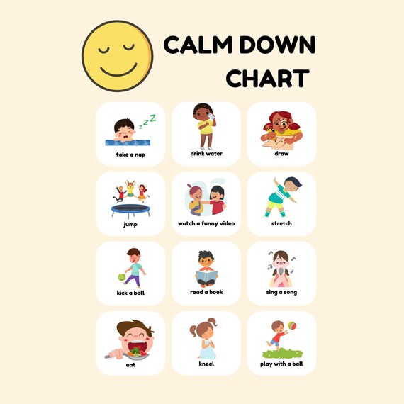 Calm Chart for Kids - Etsy
