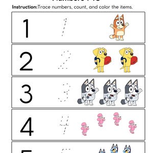 Bluey Academic Workbook-bluey Math-bluey Reading-bluey Worksheets for ...