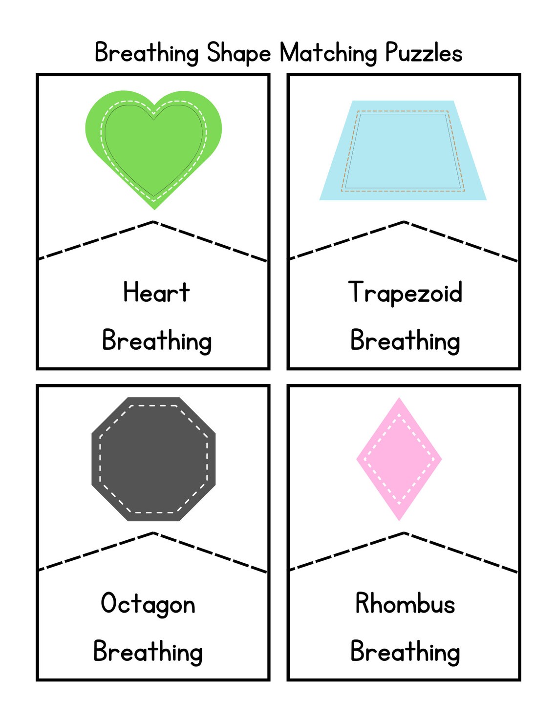 Shape Breathing Exercises-breathing Techniques for Kids- Shape Matching ...
