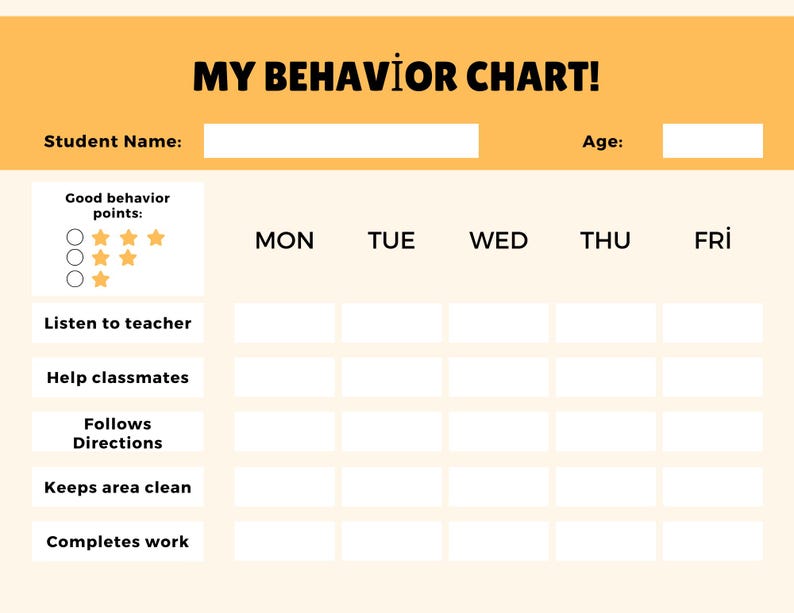Behavior Chart Mini Bundle| My Behavior Chart I'm Working Towards Chart ...