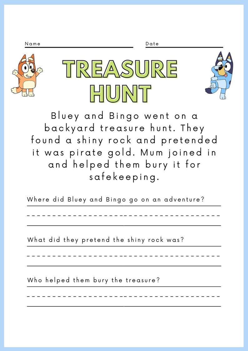 Bluey Academic Workbook-bluey Math-bluey Reading-bluey Worksheets for ...