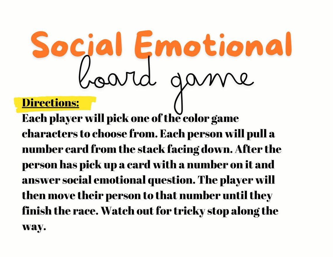 Social Emotional Learning Board Game| Social Emotional Learning ...