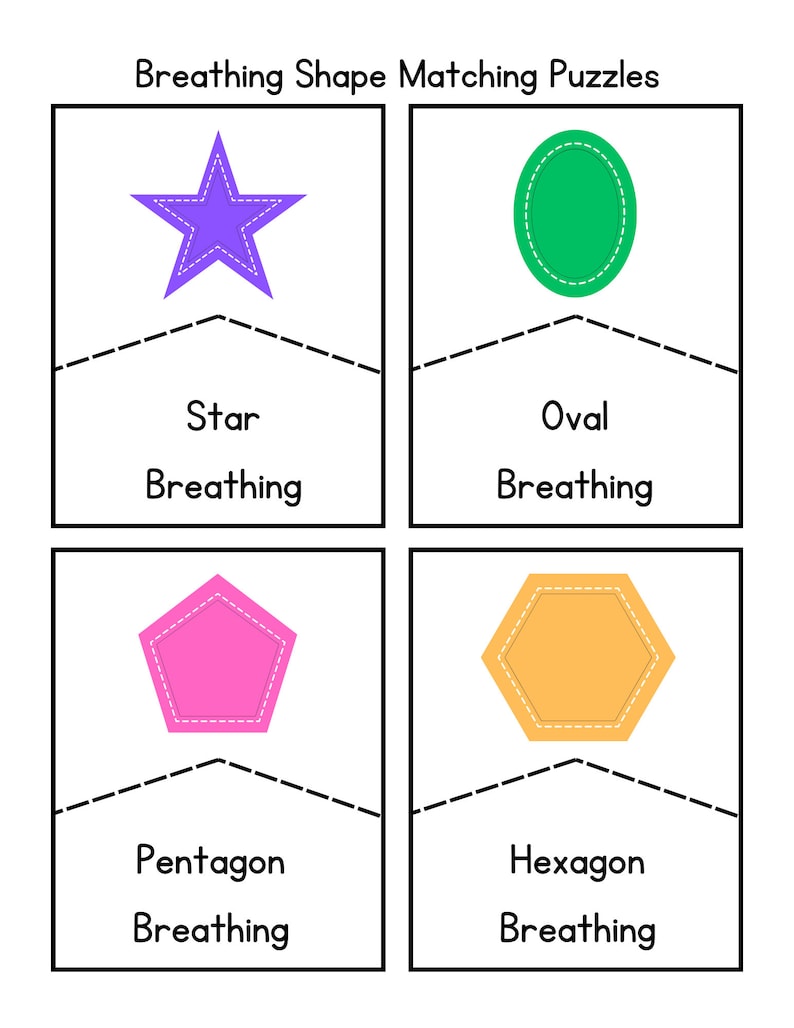 Shape Breathing Exercises-breathing Techniques for Kids- Shape Matching ...