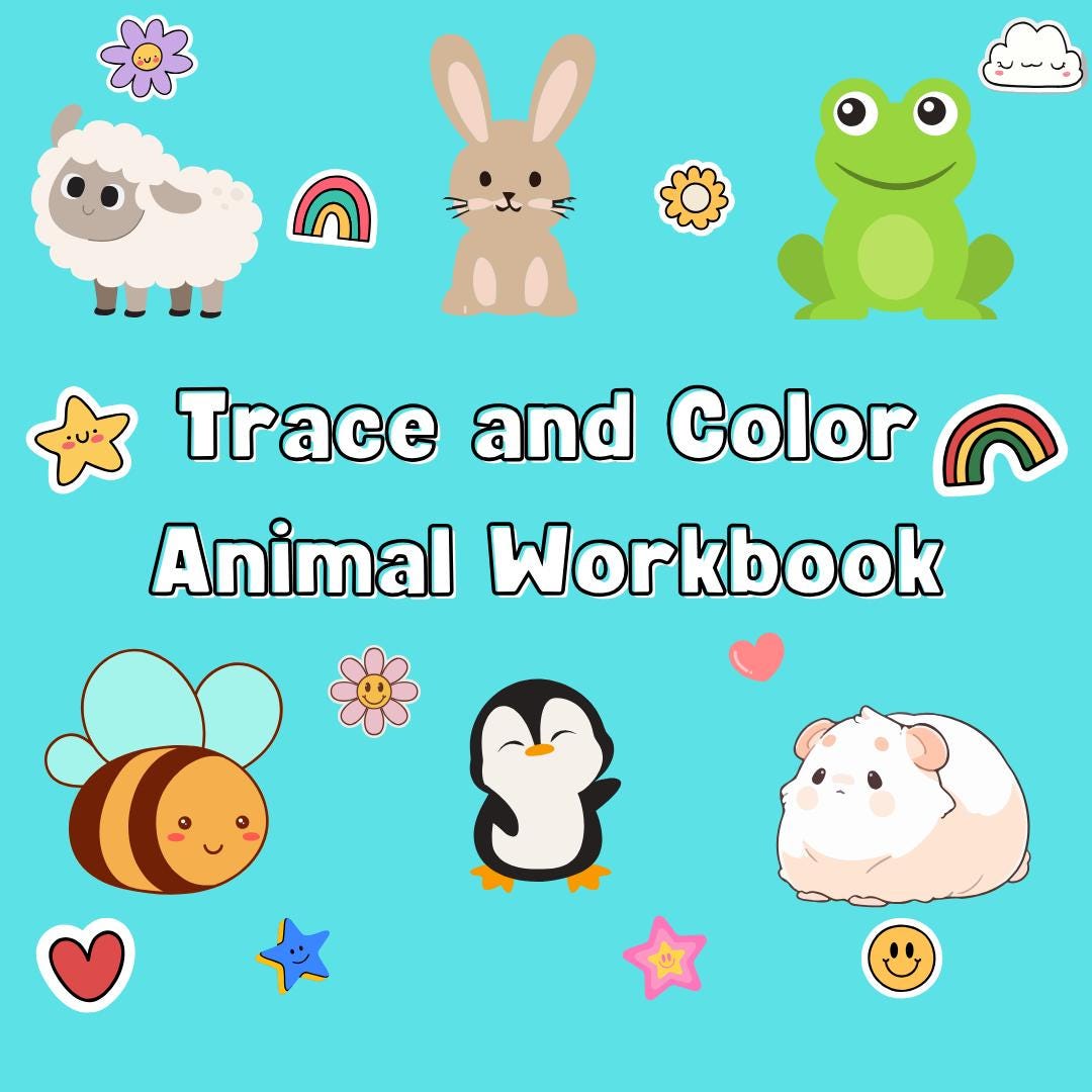 Trace and Color Pages| Trace the Animal Coloring Pages| Animal Coloring ...