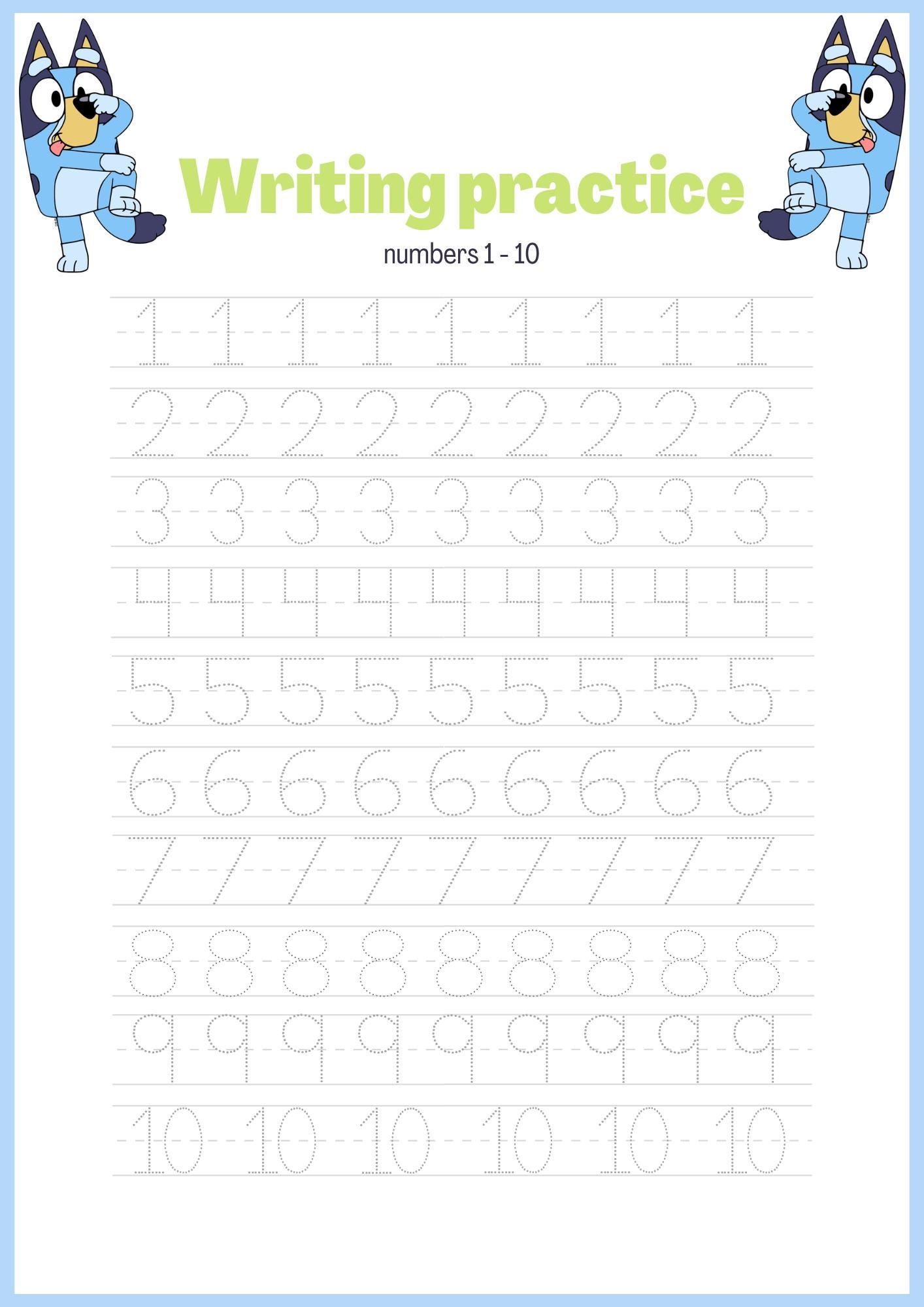 Bluey Academic Workbook-bluey Math-bluey Reading-bluey Worksheets for ...