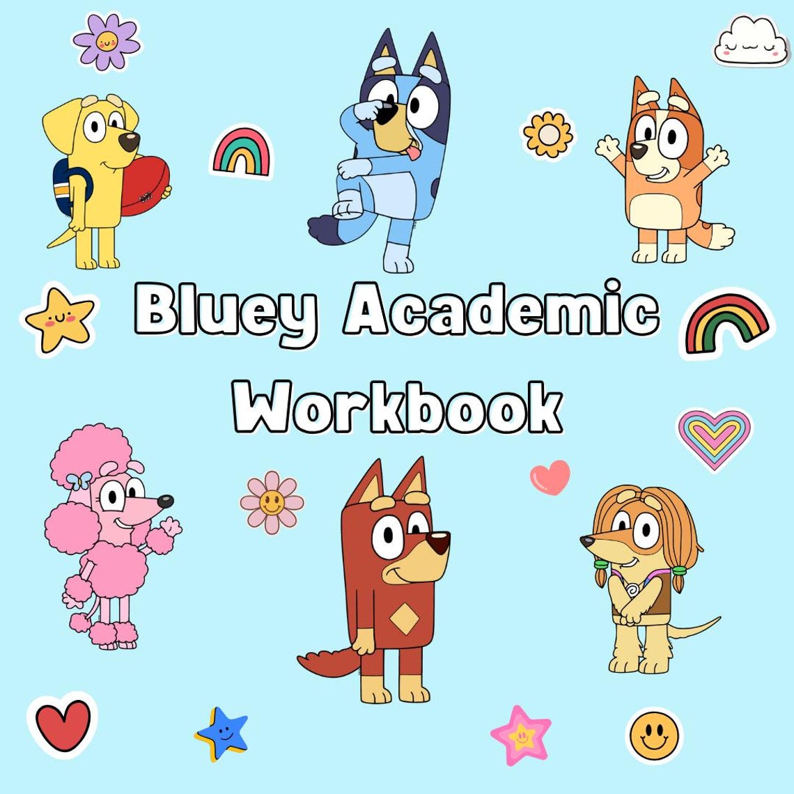 Bluey Academic Workbook-bluey Math-bluey Reading-bluey Worksheets for ...