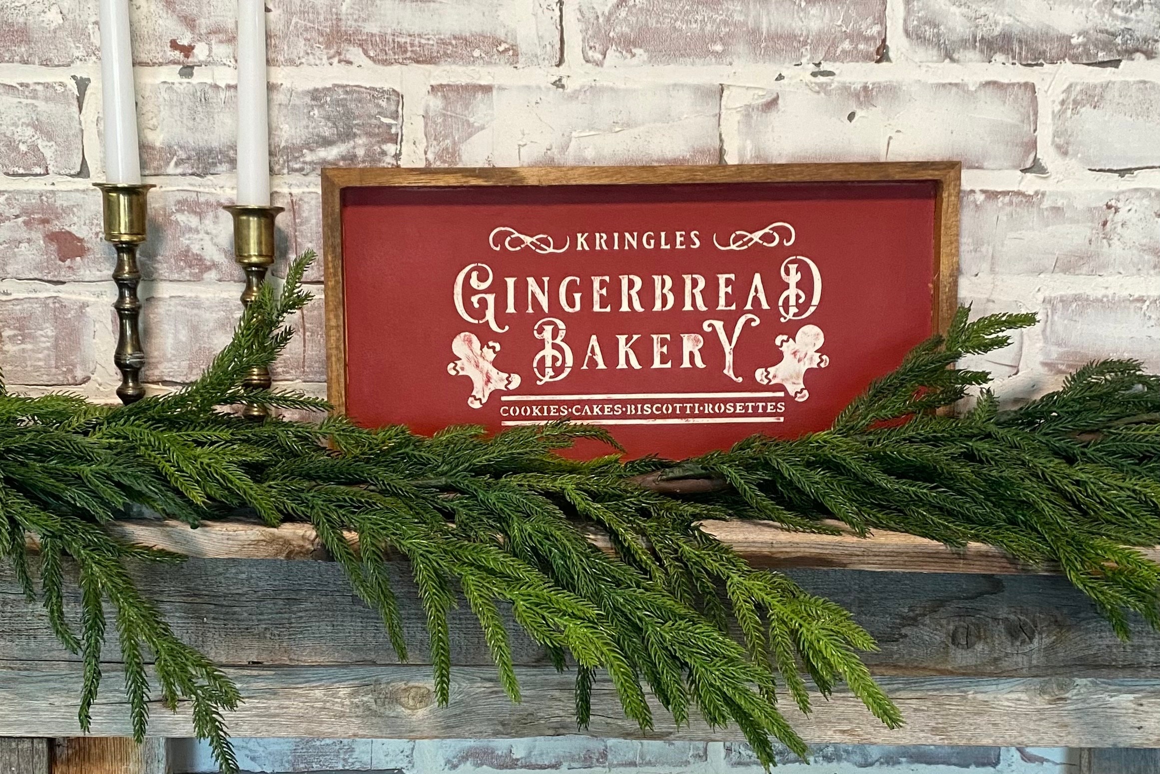 Gingerbread Bakery Sign, Kitchen Christmas Decor, Farmhouse Sign ...