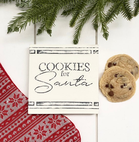 Vintage Cookies for Santa Sign Vintage Inspired Shabby Chic - Etsy