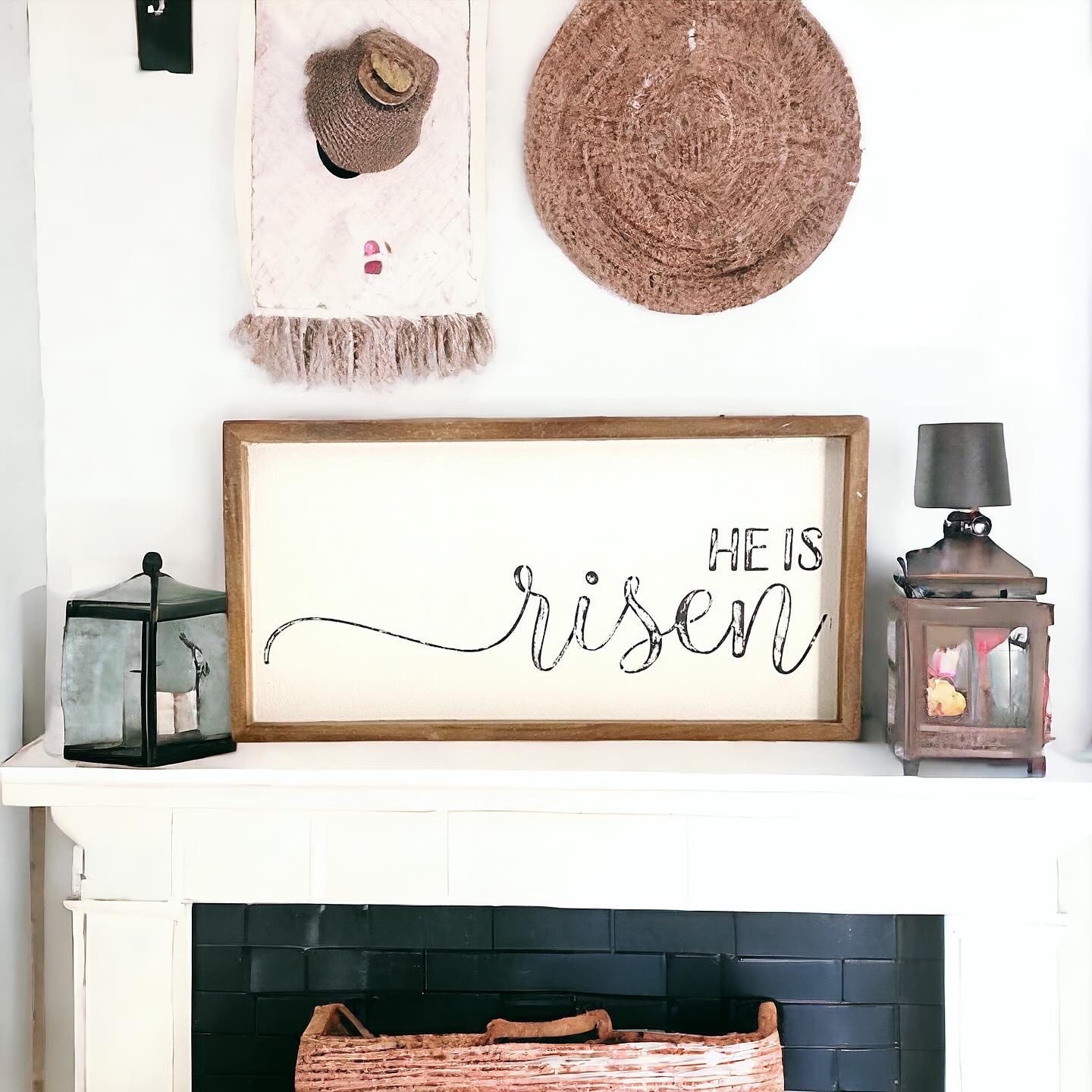 He is Risen Sign, Easter Sign, Farmhouse Easter Decor, Farmhouse Sign ...