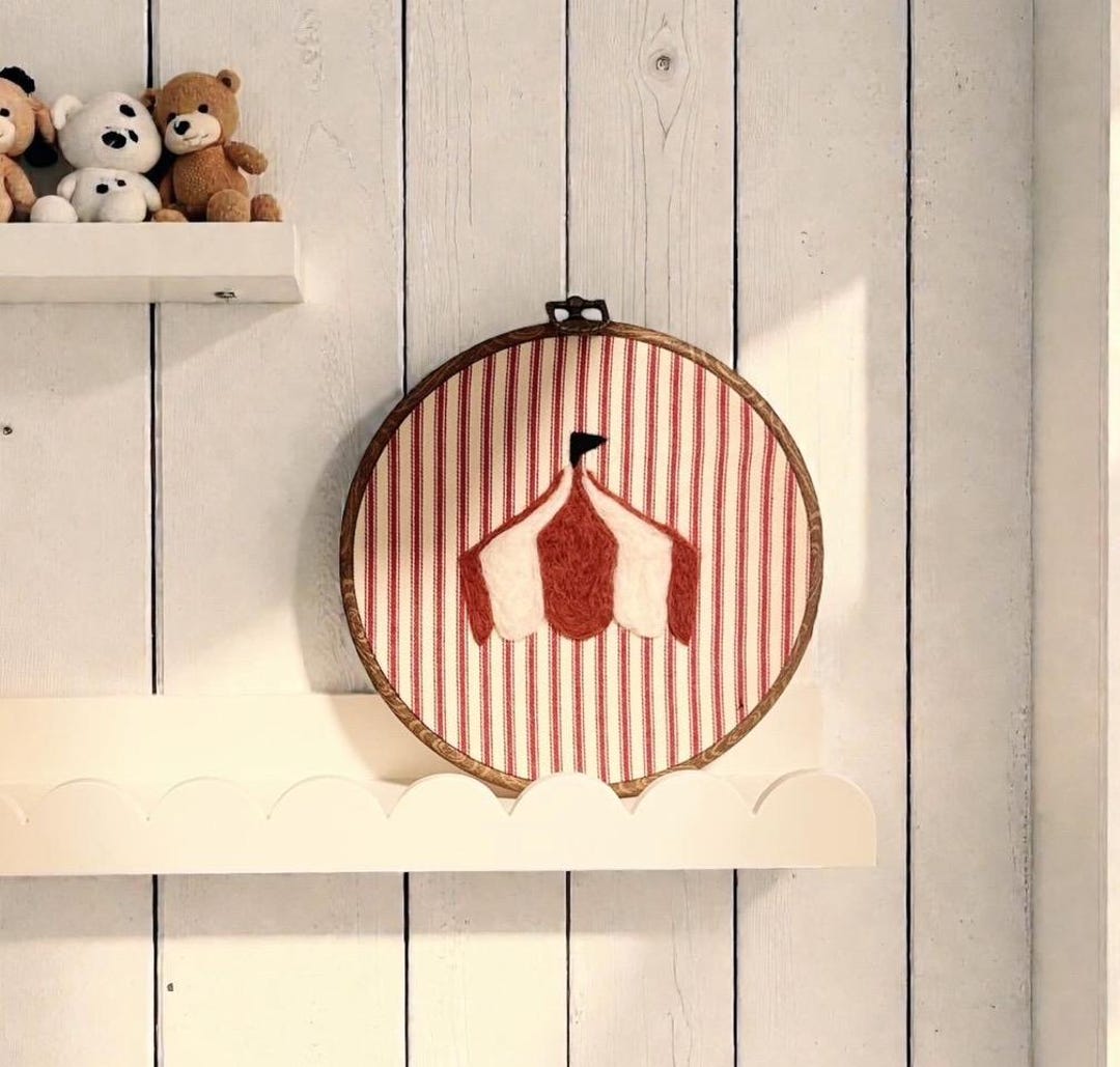Handmade Circus Tent, Vintage Inspired Needle Felt, Nursery Decor ...