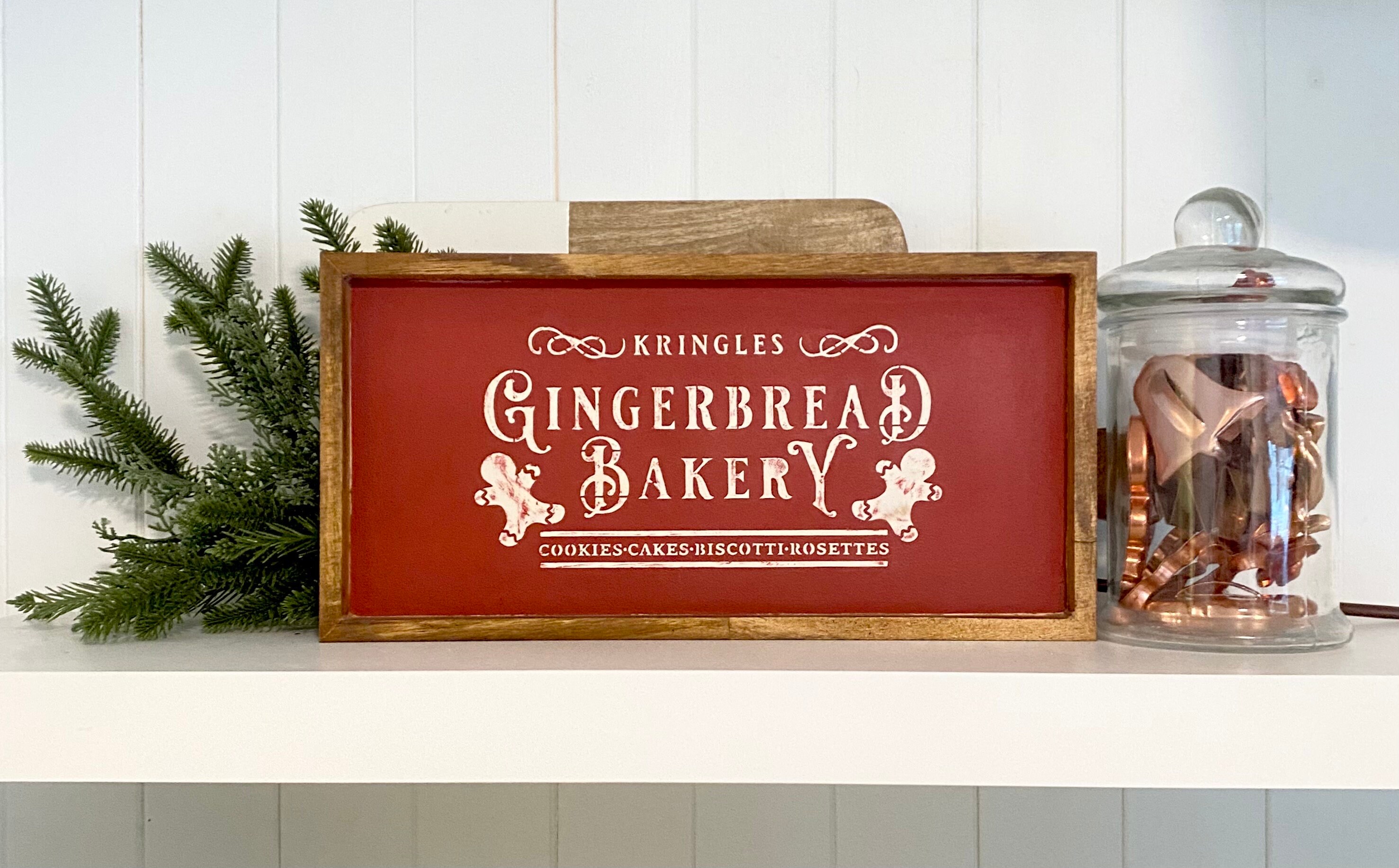 Gingerbread Bakery Sign, Kitchen Christmas Decor, Farmhouse Sign ...