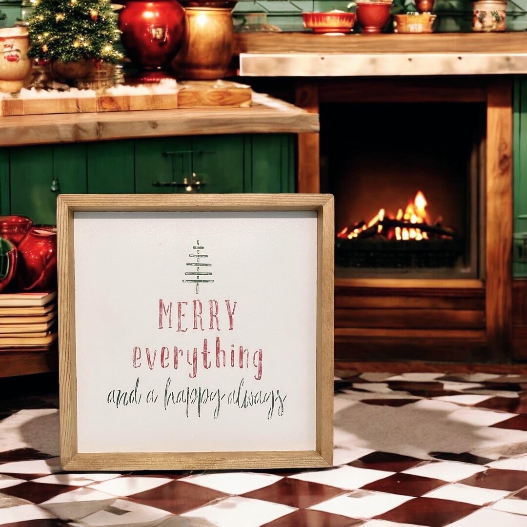 Merry Everything Sign: Vintage Farmhouse Christmas Decor (12in) - Etsy