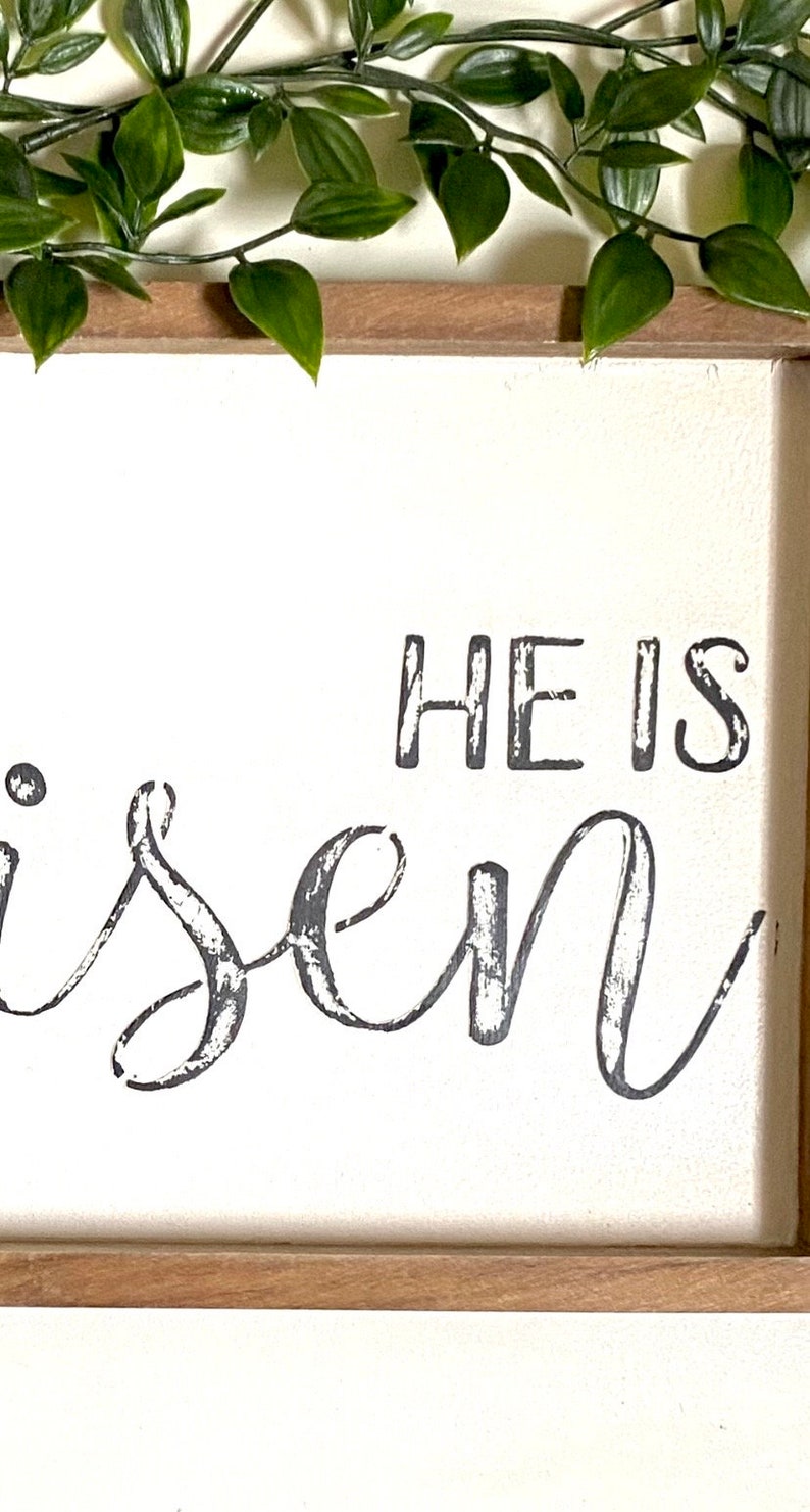 He is Risen Sign, Easter Sign, Farmhouse Easter Decor, Farmhouse Sign ...