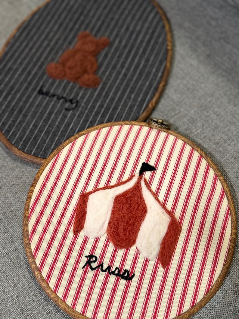 Handmade Circus Tent, Vintage Inspired Needle Felt, Nursery Decor ...