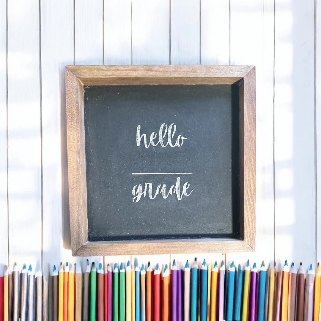 Back to School Chalkboard Sign: Shabby Chic Photo Prop (8x8) - Etsy