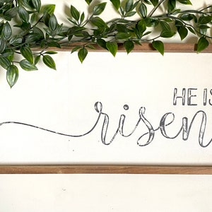 He is Risen Sign, Easter Sign, Farmhouse Easter Decor, Farmhouse Sign ...
