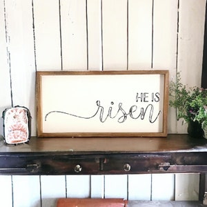 He is Risen Sign, Easter Sign, Farmhouse Easter Decor, Farmhouse Sign ...