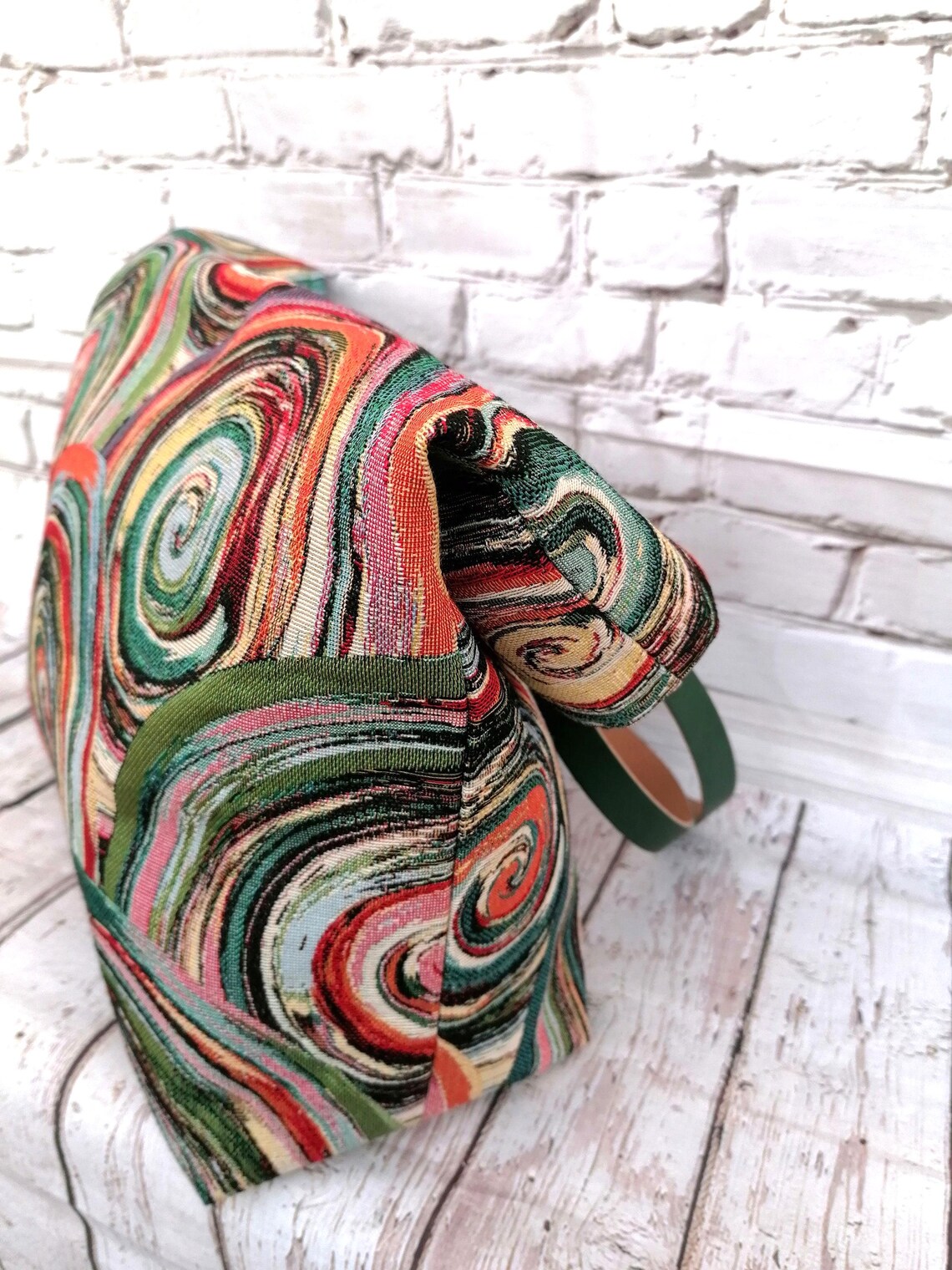 Colored Spiral Tote Bag - Handcrafted Handmade Gobelin Fabric Bag With ...