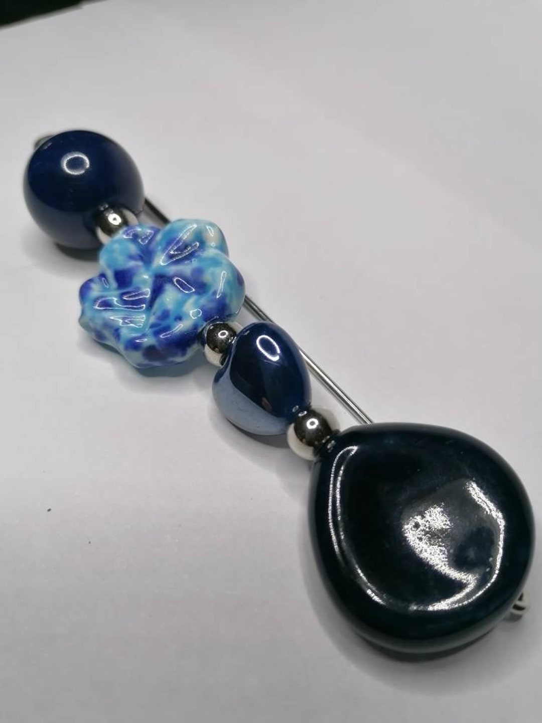 Decorative Safety Pin With Colorful Ceramic Beads - Unique Gift Idea to ...