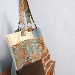 Handmade Patchwork Bag With Jacquard Furnishing Fabrics, Fabric Bag With Handles, Tote Bag Made ...