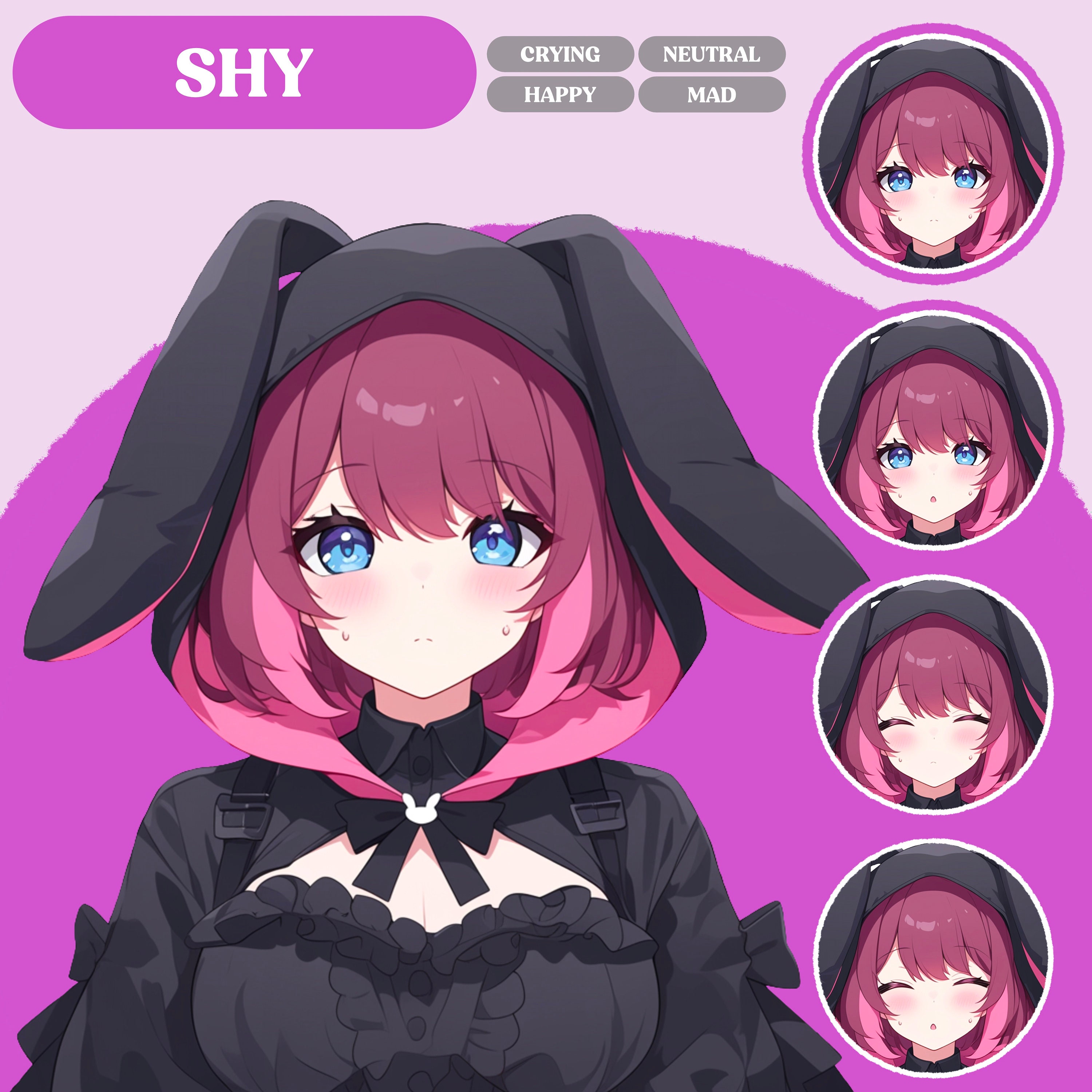 Pngtuber Model Bunny Girl Pngtuber Premade Model Anime Pngtuber Assets ...