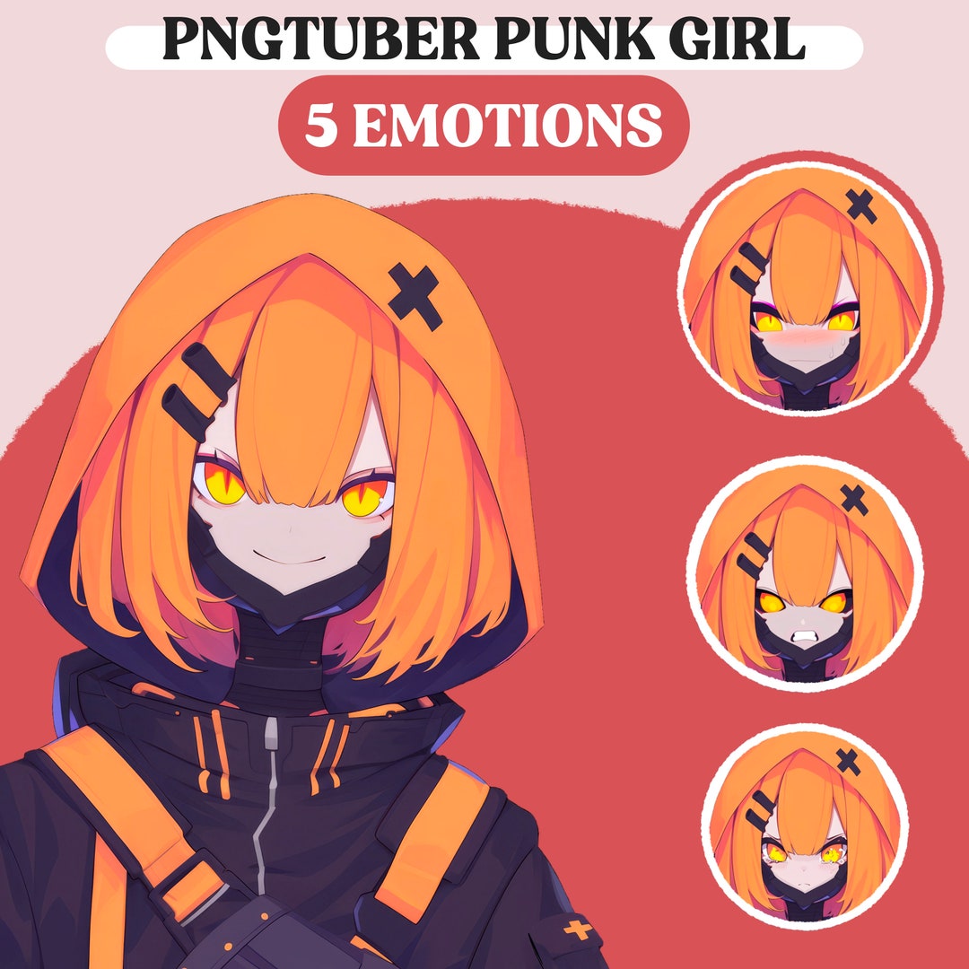 Pngtuber Model Punk Girl Pngtuber Premade Model Anime Pngtuber Assets ...