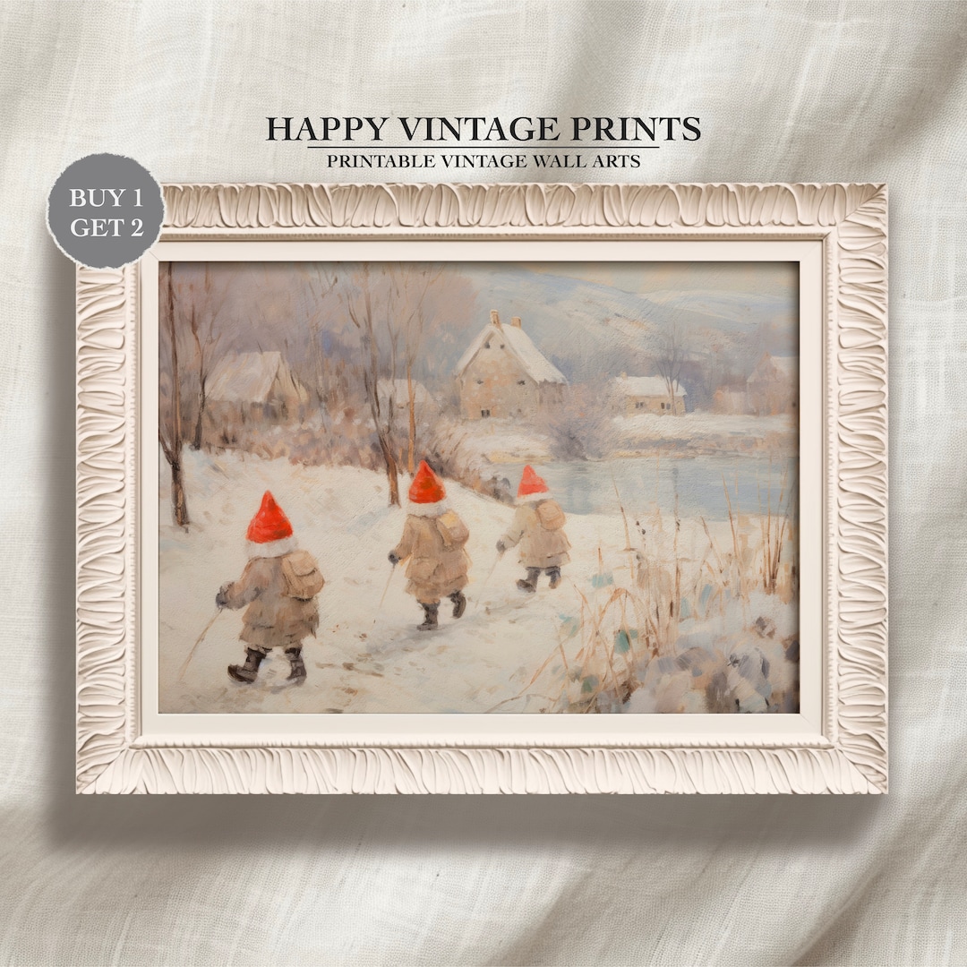 DIGITAL Scandinavian Gnome Wall Art Christmas Wall Decor Gnome Print ...