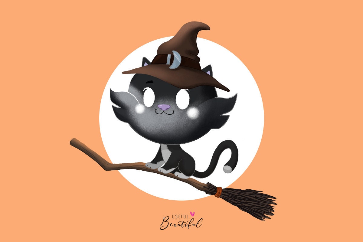 Spooky. Halloween Friends, Clipart, Black Cat, Spider, Bat, Witch ...