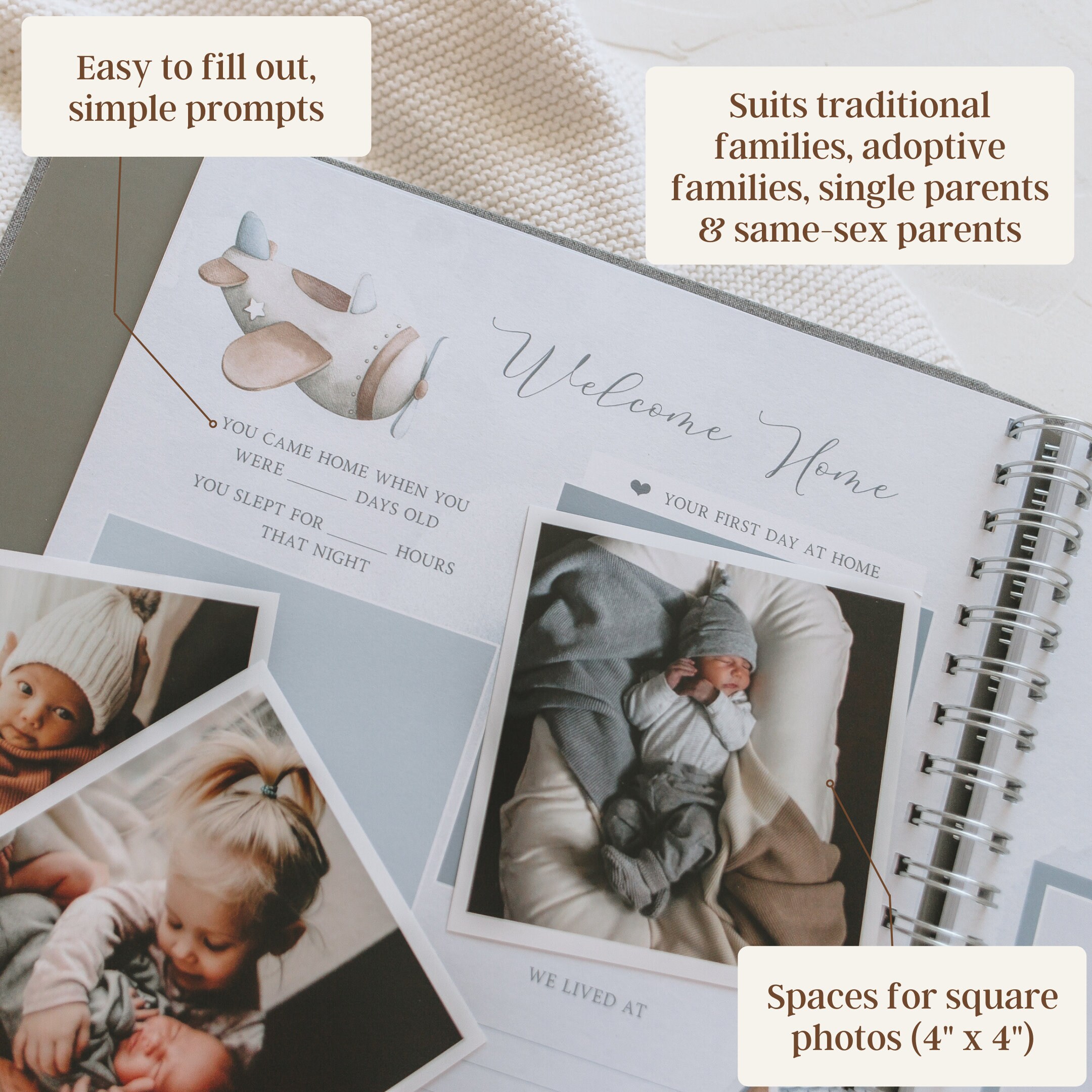 Baby Memory Book for Boys Trucks Trains Helicopters and - Etsy