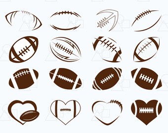 Football heart svg | Etsy