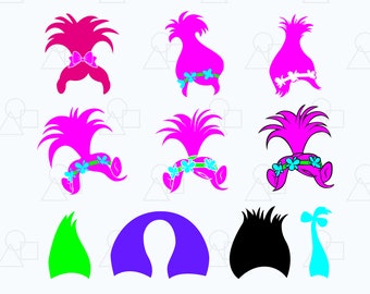 Troll hair clipart | Etsy
