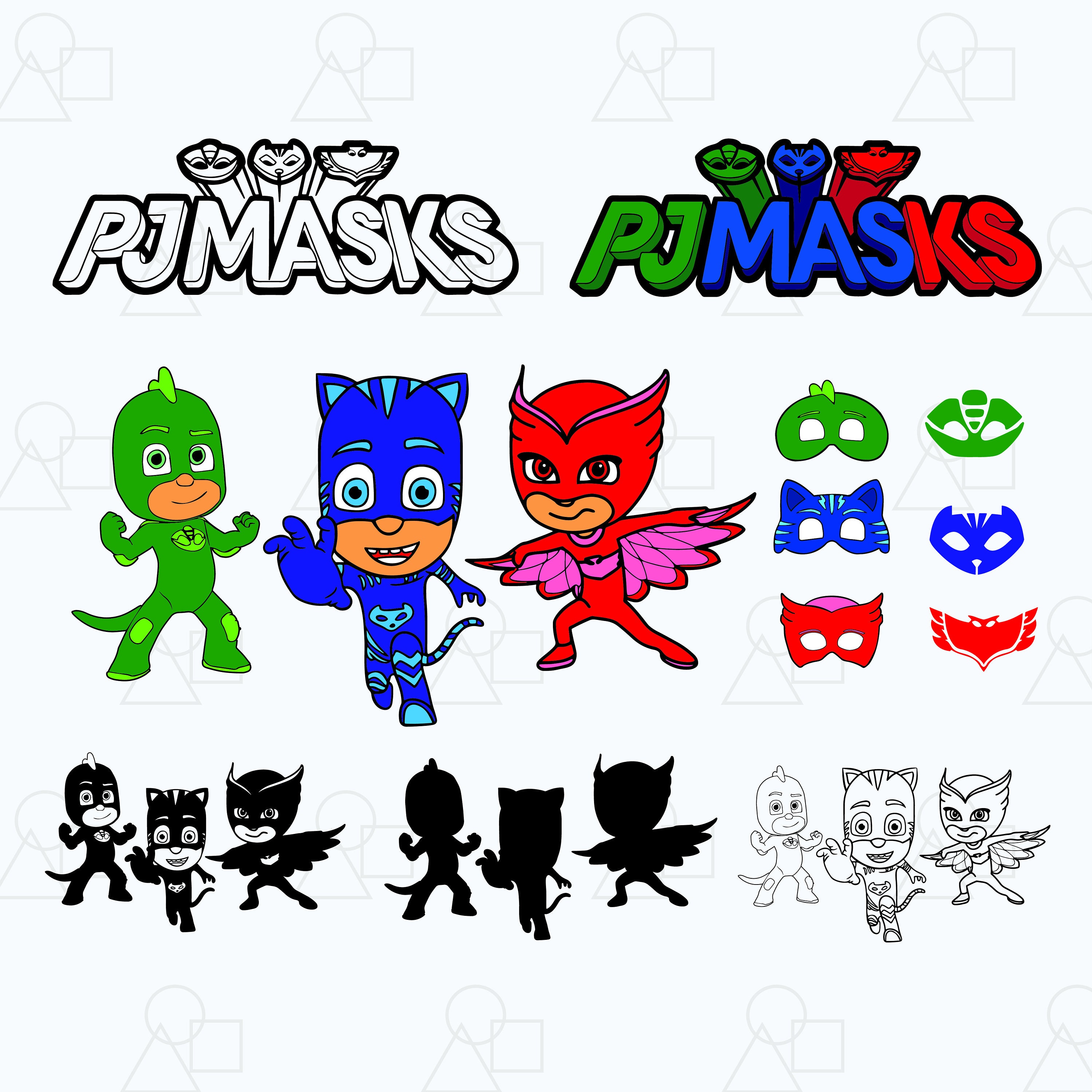 PJ Mask svg PJ Mask digital clipart for Cricut Silhouette | Etsy