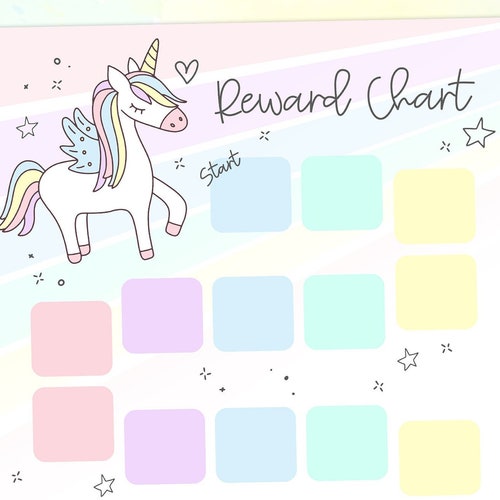 Printable Unicorn Reward Chart Rainbow Unicorn Sticker Chart - Etsy