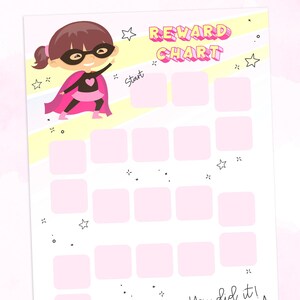 Super Hero Reward Chart Digital Download Printable Reward Chart Super ...