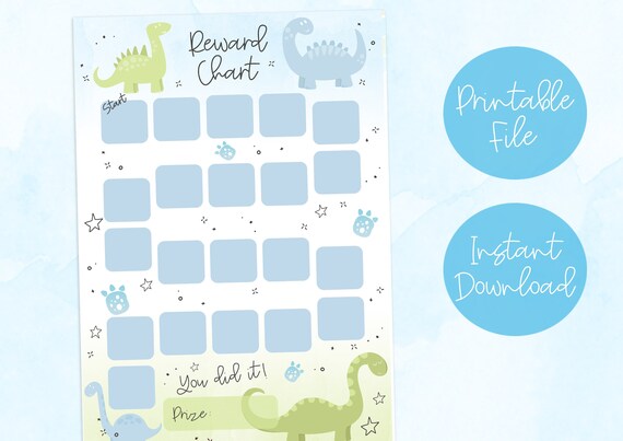 Dinosaur Reward Chart Digital Download Printable Reward - Etsy