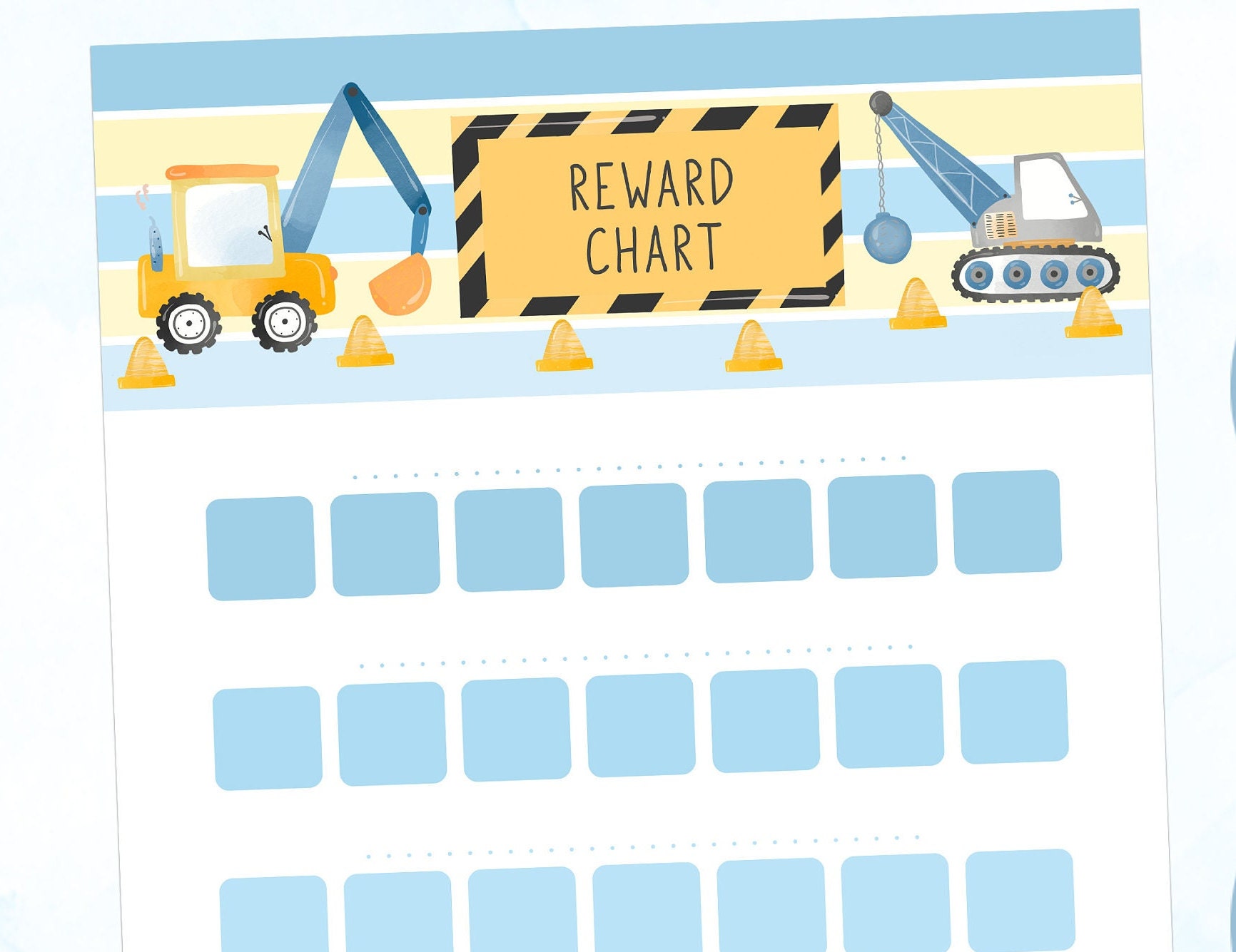 Digger Reward Chart Digital Download Printable Reward Chart ...