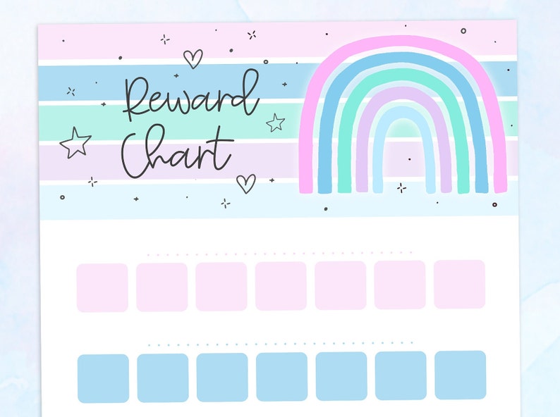 Pastel Rainbow Reward Chart Digital Download Printable - Etsy