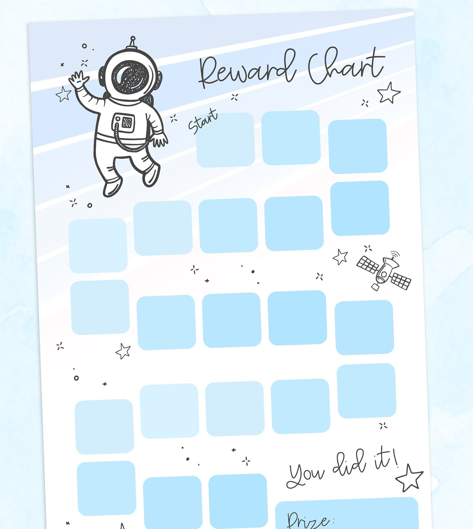 Space Reward Chart Digital Download Printable Reward Chart Space ...