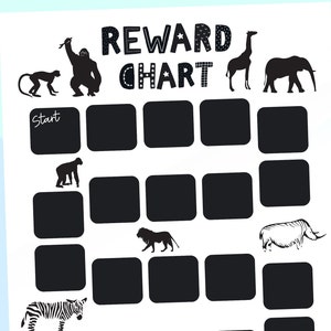 Monochrome Animal Reward Chart - Digital Download - Printable Reward ...