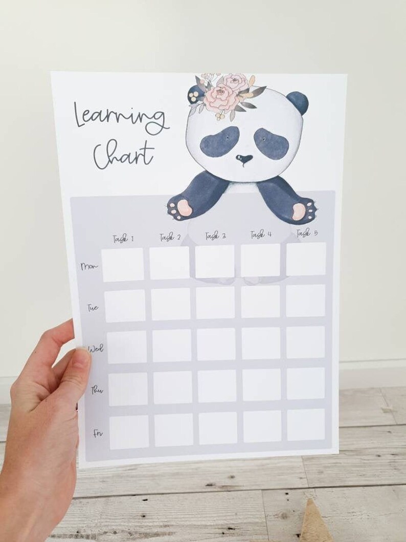 Learning Reward Chart - Digital Download - Panda Learning Resource ...