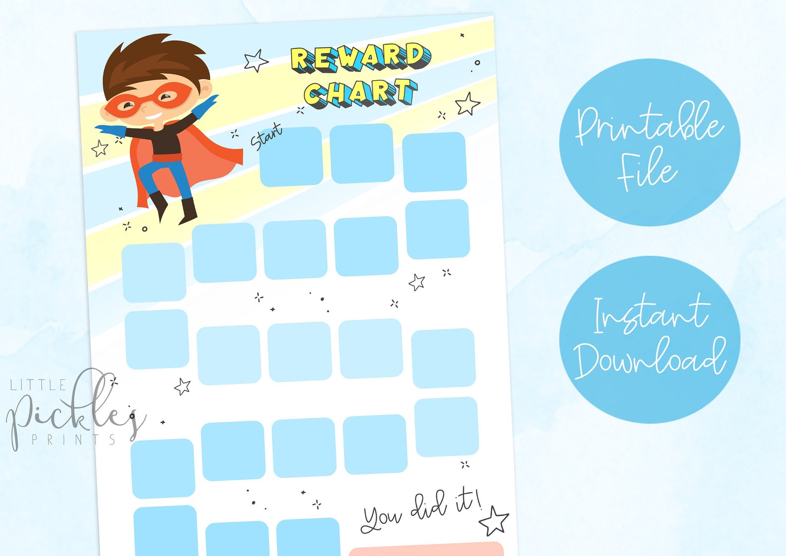 Super Hero Reward Chart Digital Download Printable Reward Chart Super ...