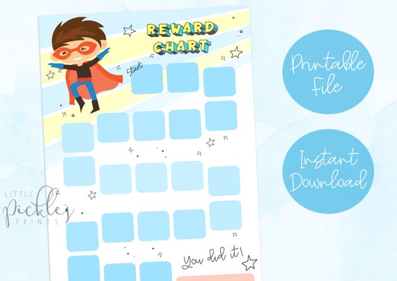 Super Hero Reward Chart Digital Download Printable Reward - Etsy