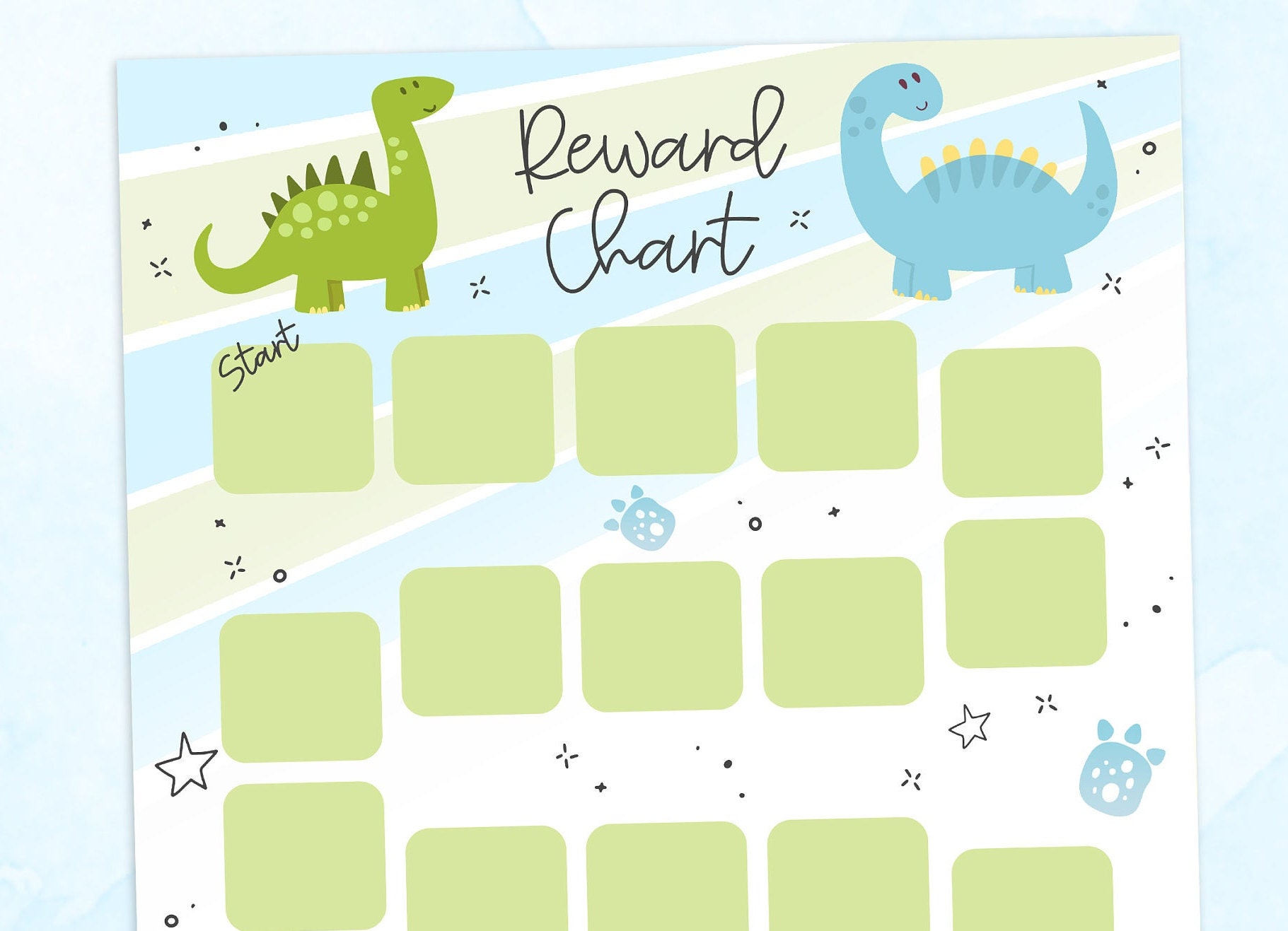 Dinosaur Reward Chart Digital Download Printable Reward Chart Dinosaur ...
